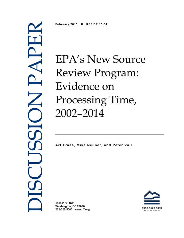 EPA’s New Source Review Program: Evidence on Processing Time, 2002–2014
