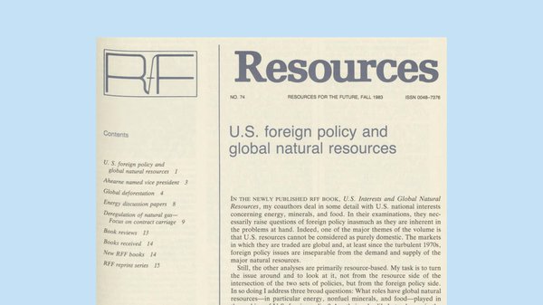 U.S. Foreign Policy and Global Natural Resources